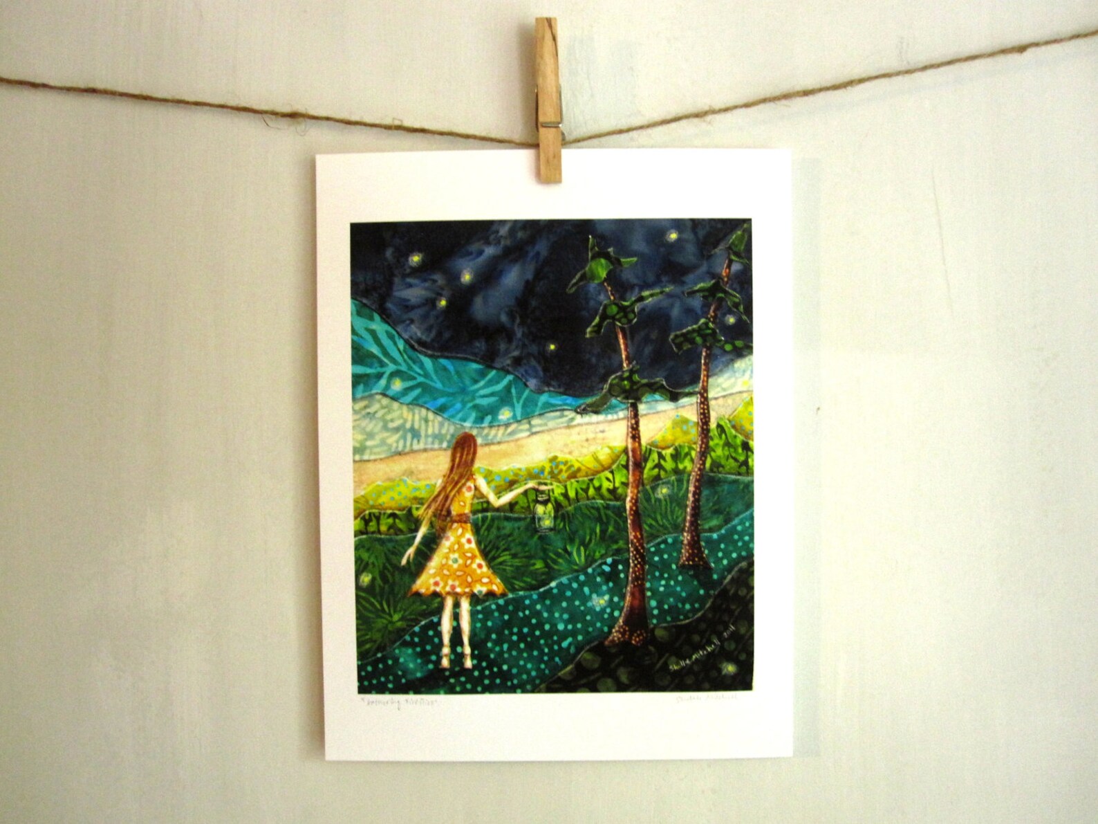 Gathering Fireflies, Summer,nursery Decor, Catching Lightening Bugs ...