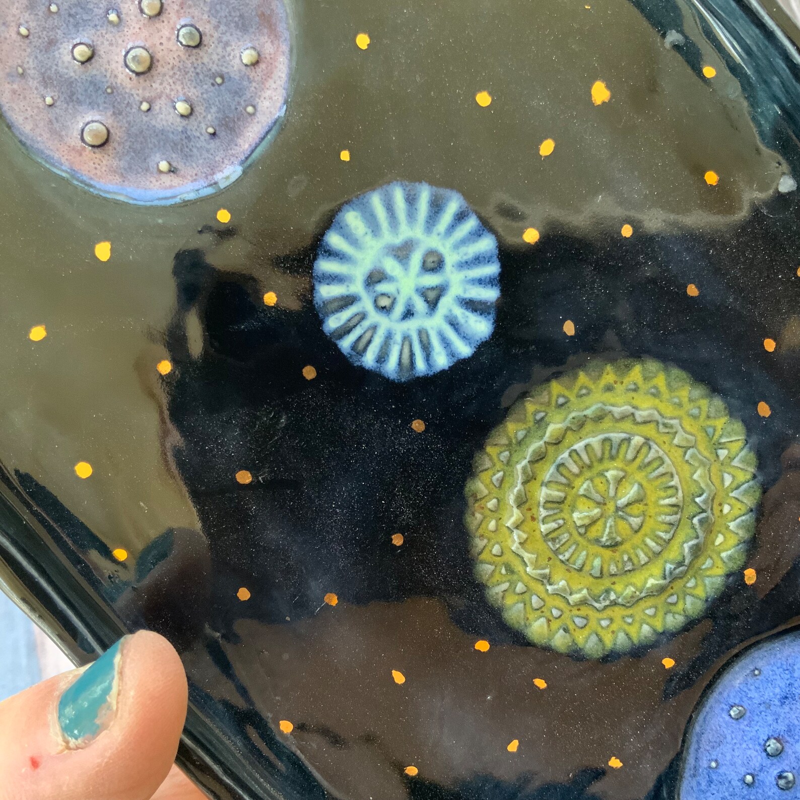 4 Moons Stamped Ceramic Dish Wonky Ceramic Plate - Etsy