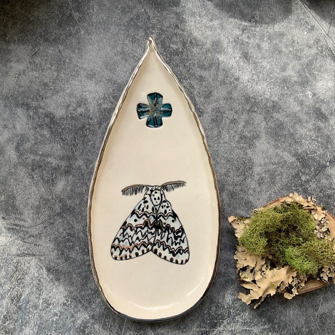 Black Arches Moth, Porcelain Ceramic Wall Art, Shellieartist, Moth ...