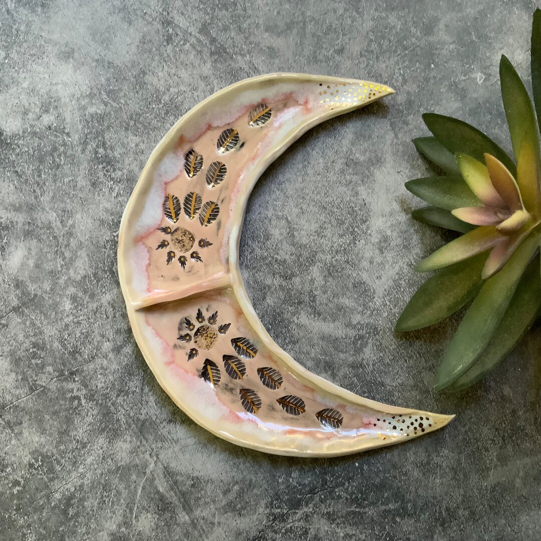 Pink Moon Dish, Ceramic Dish, Baby Shower Gift, Nursery Decor ...