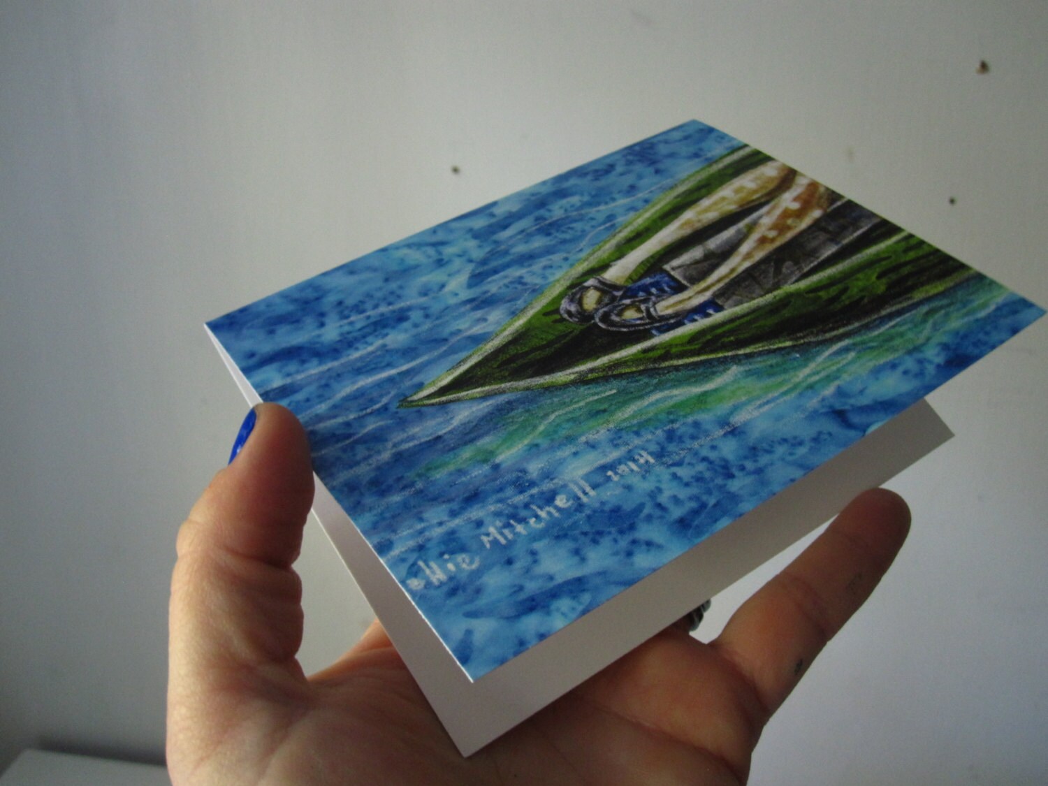 Drifting, Illustrated Blank Card, Note Card, Boating, Engagement Card ...
