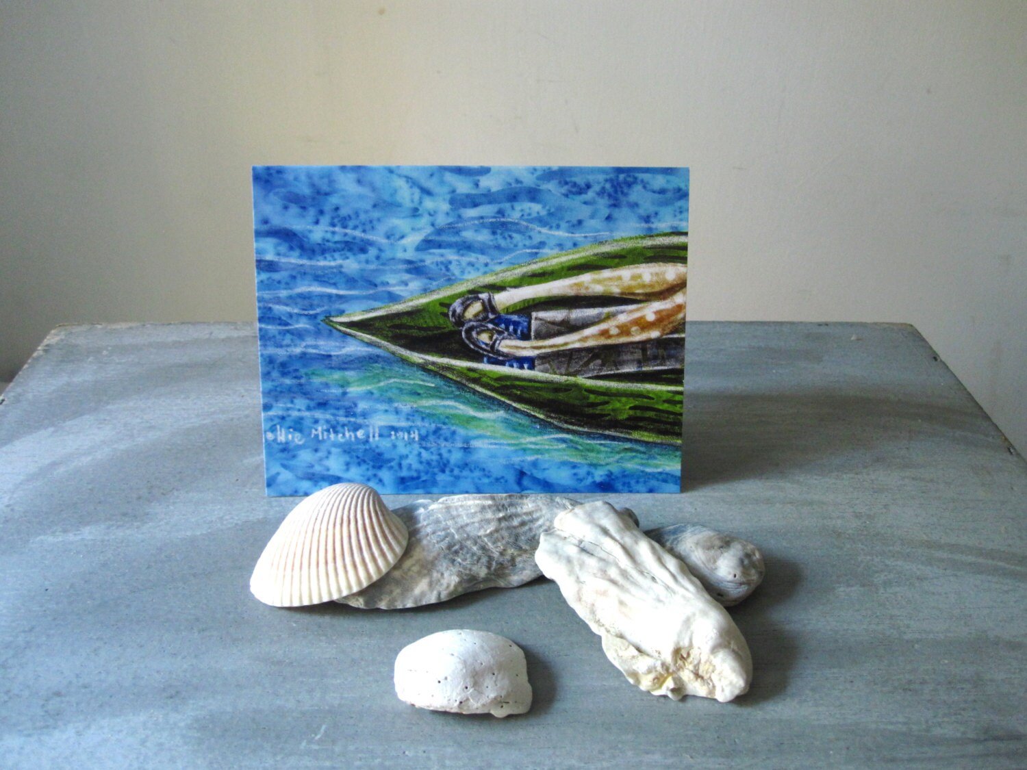 Drifting, Illustrated Blank Card, Note Card, Boating, Engagement Card ...