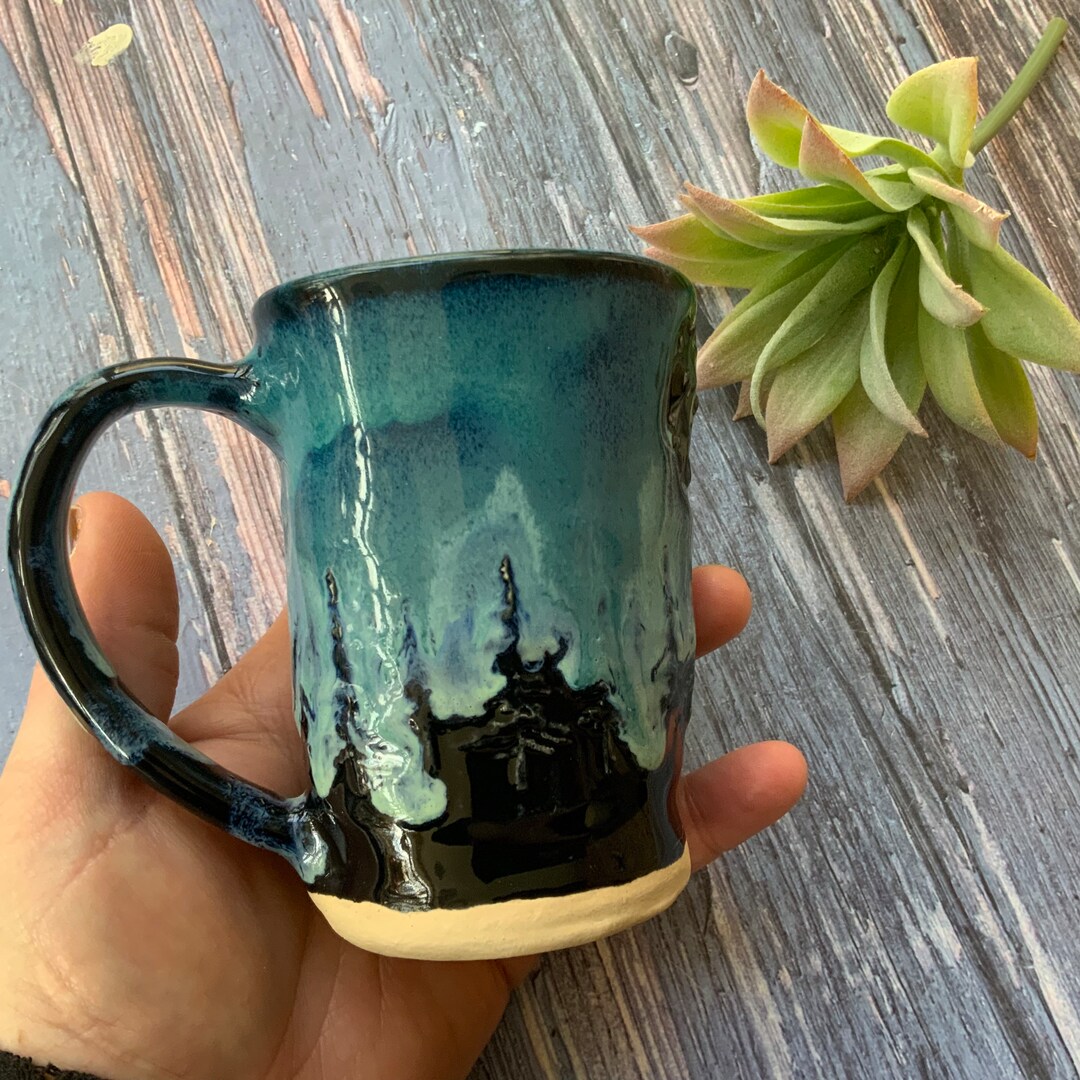 Small Hand Built Ceramic Mug, 8 Oz Mug, Boho Kitchenware, Handmade ...