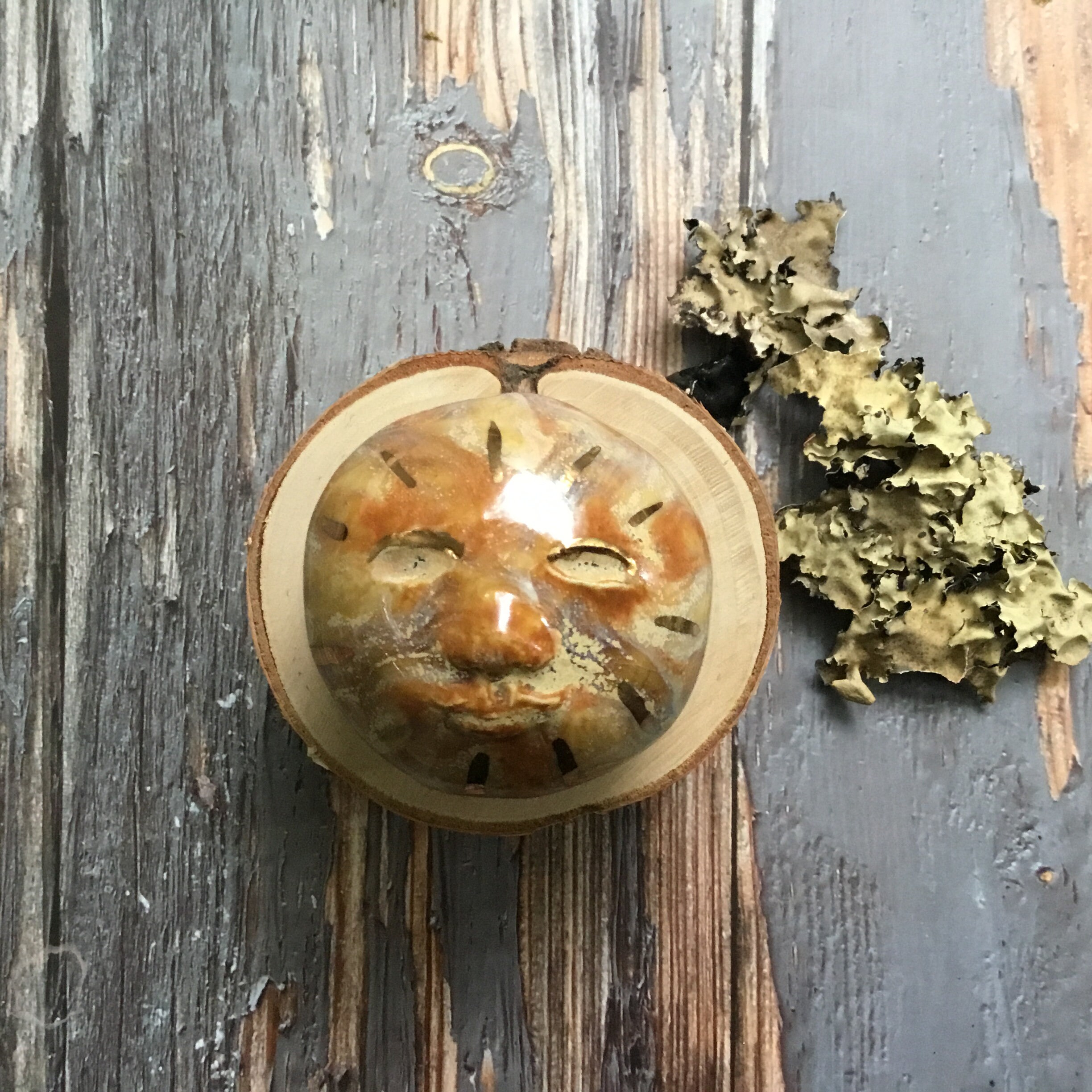 Ceramic Moon Face Ceramic Wall Hanging Carved Face Boho - Etsy UK