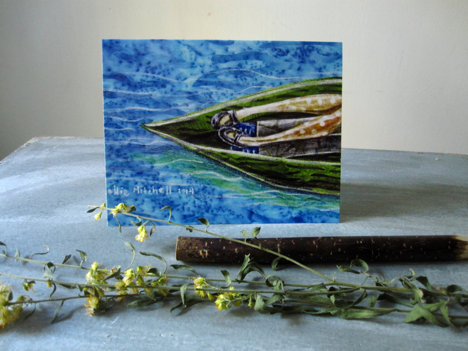 Drifting, Illustrated Blank Card, Note Card, Boating, Engagement Card ...