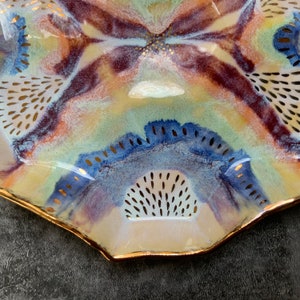 Rainbow Geometric Dish, Ceramic Platter, Shellieartist, Gift for Her ...