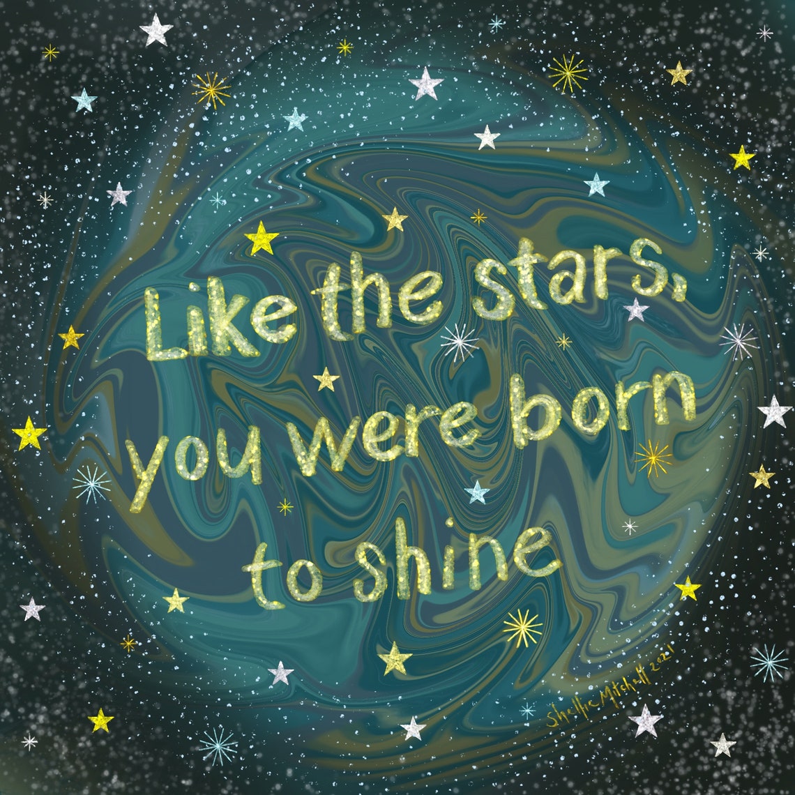 Like the Stars You Were Born to Shine Inspirational Print - Etsy