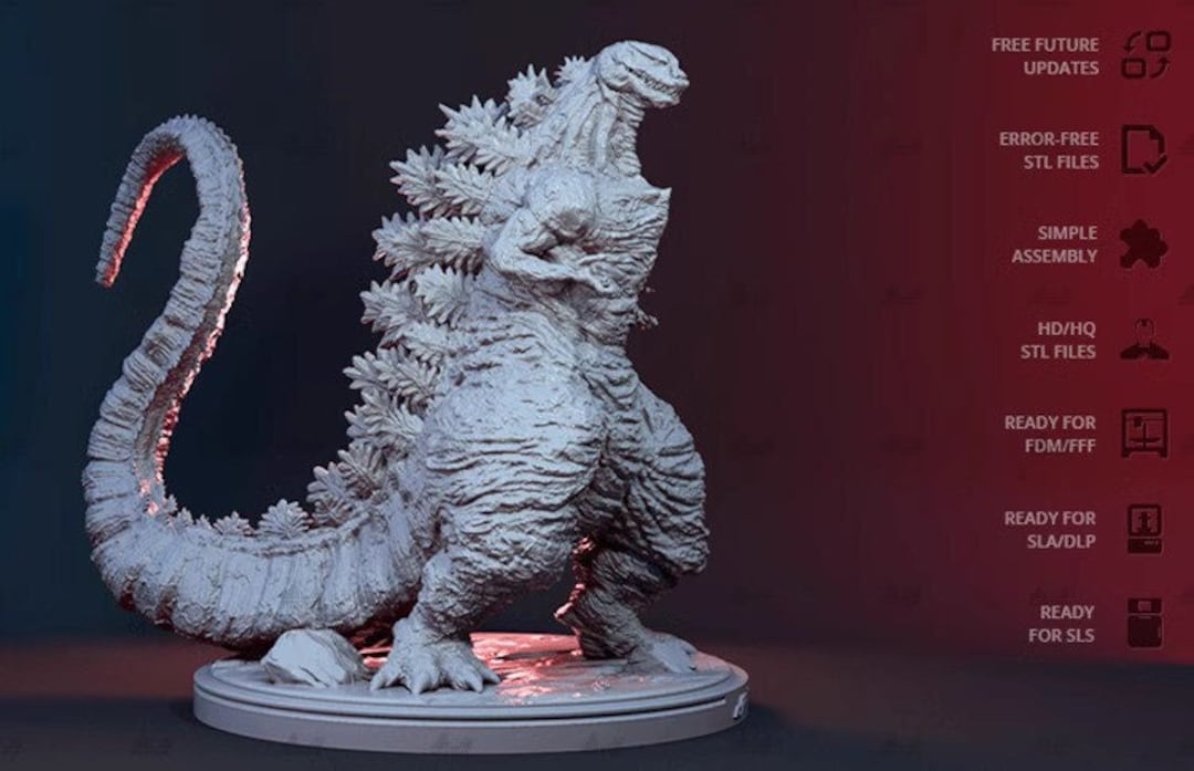 Shin Godzilla STL File for 3D Printing Detailed Monster Model Digital ...