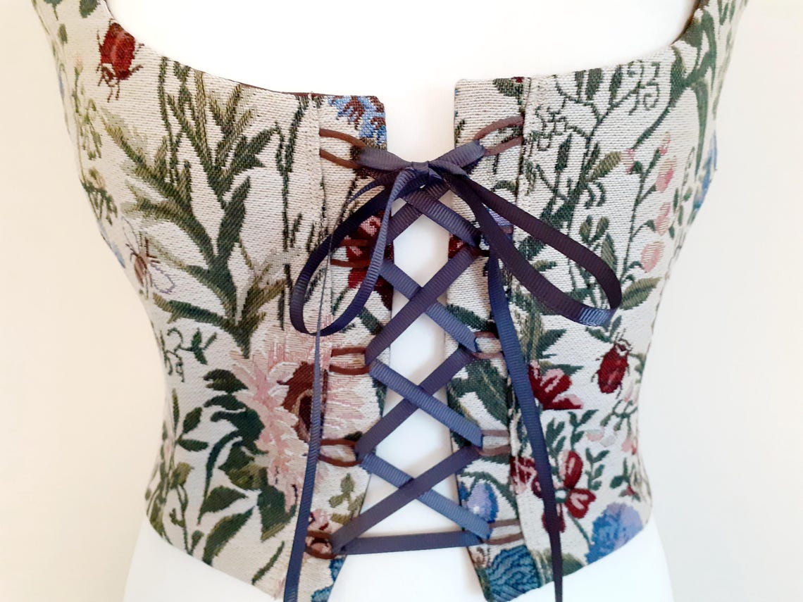 Corset, Front Lace up Corset, Corset Top, Underbust Corset, Bodice ...