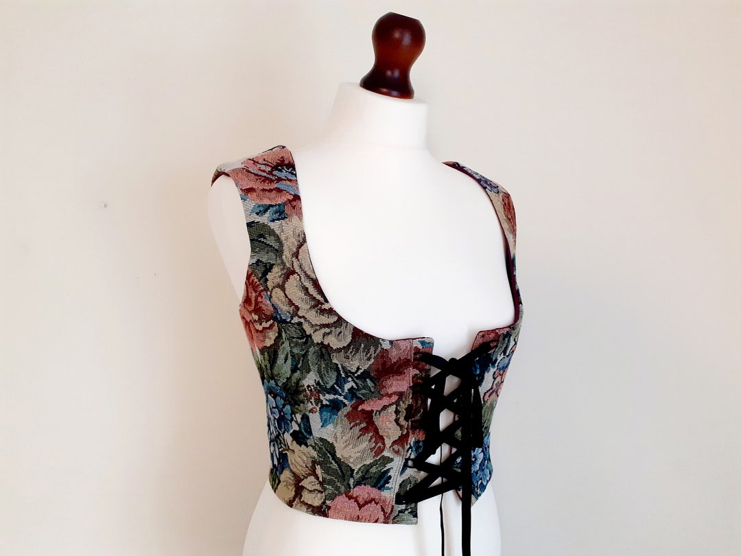 Corset, Front Lace up Corset, Corset Top, Underbust Corset, Bodice ...