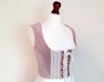 Corset, Front Lace up Corset, Corset Top, Underbust Corset, Bodice ...