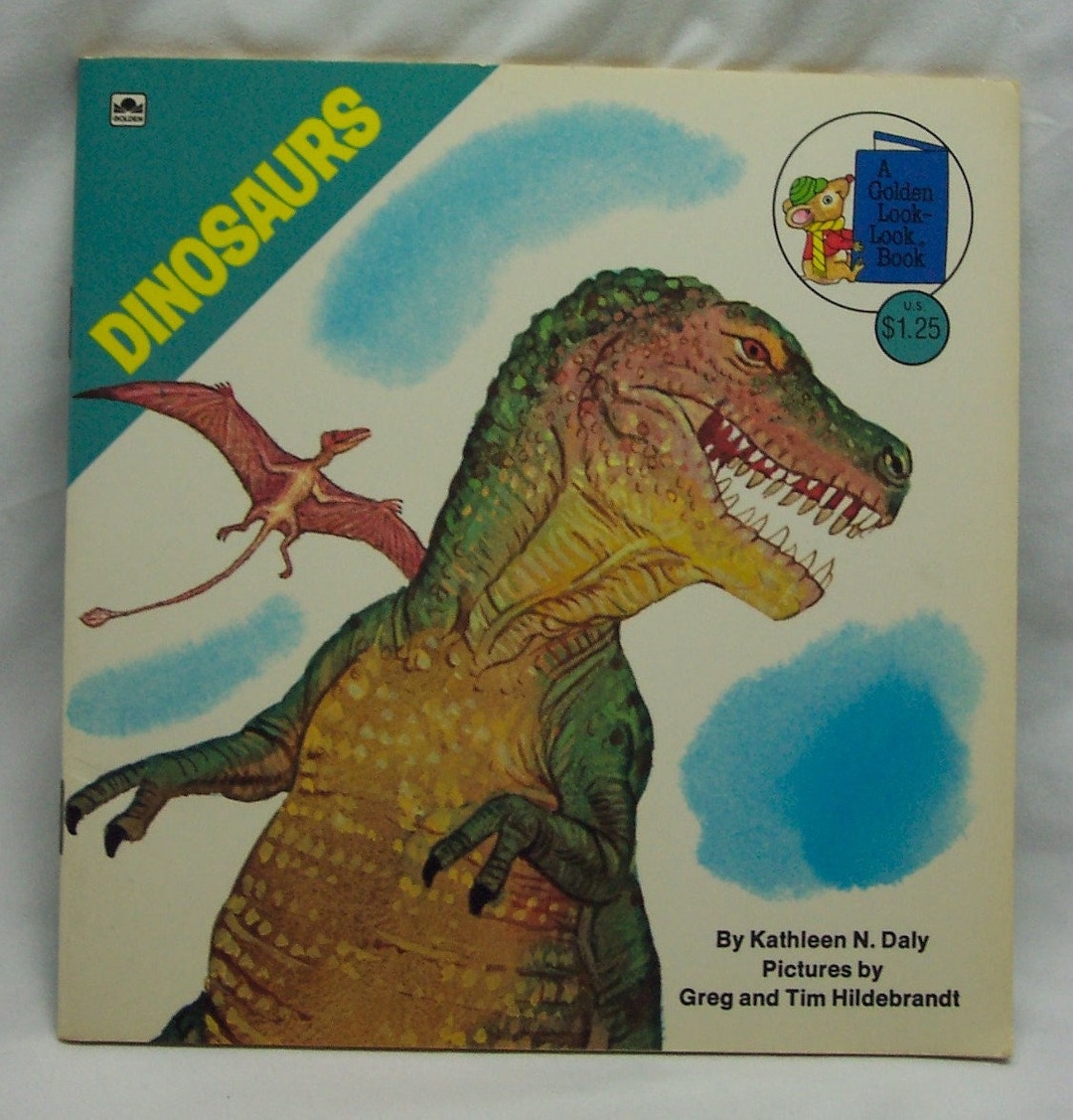Vintage 1977 Golden Book DINOSAURS Small Paperback Children's Book ...