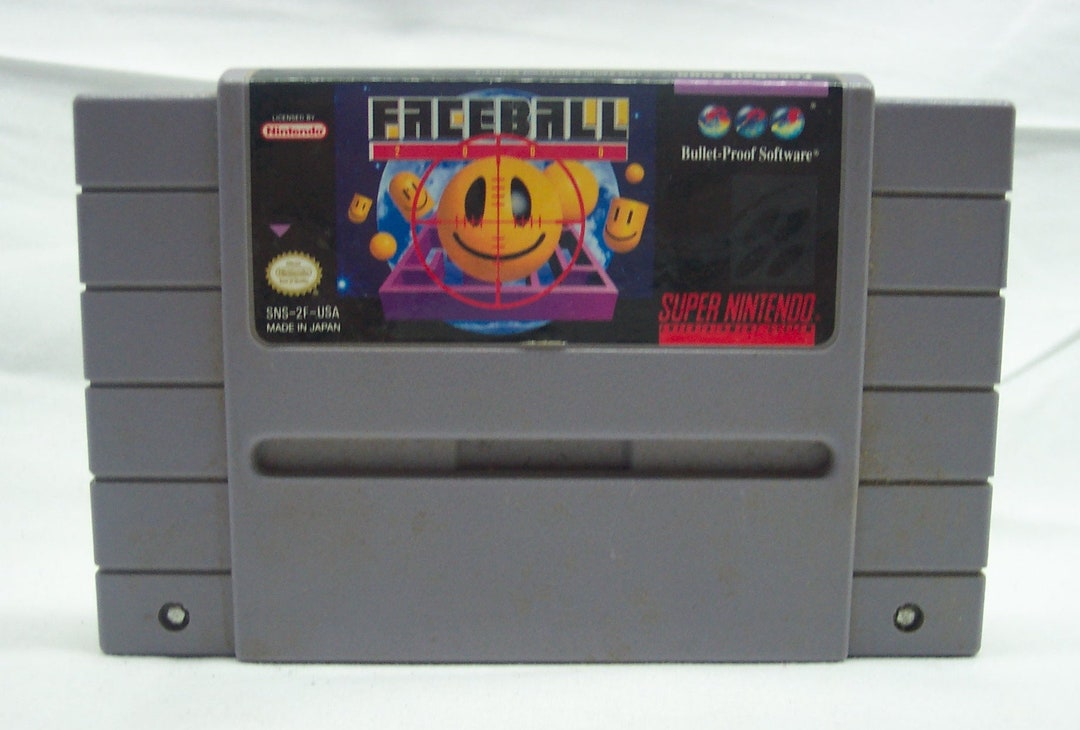 Vintage Original 1992 FACEBALL 2000 SNES Nintendo Game Cart Cartridge ...