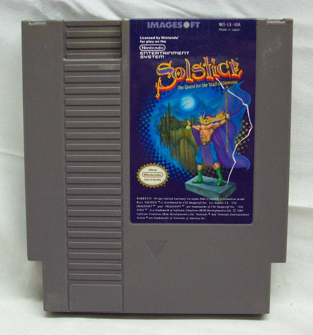 Vintage 1990 SOLSTICE the Quest for the Staff of Demnos Nes Nintendo ...