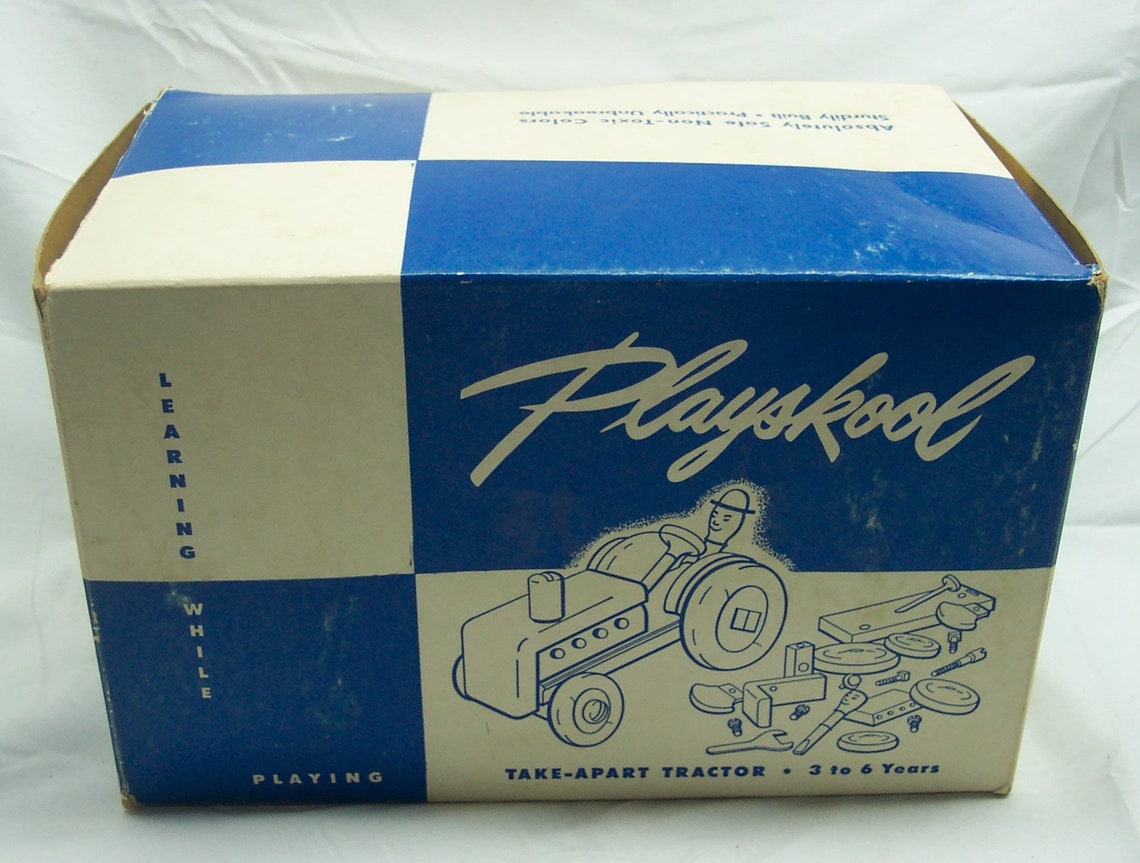 Antique 1950's Playskool Wooden TAKE APART TRACTOR Wood - Etsy