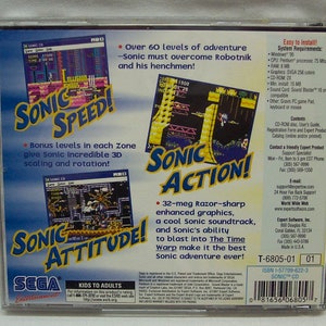 Vintage Sonic the Hedgehog Sega PC Collection CD Windows 95 - Etsy