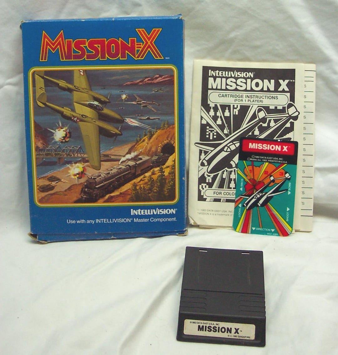 Vintage 1983 Mattel Intellivision MISSION X Video Game Cartridge With ...