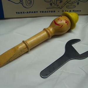 Antique 1950's Playskool Wooden TAKE APART TRACTOR Wood Building Toy ...