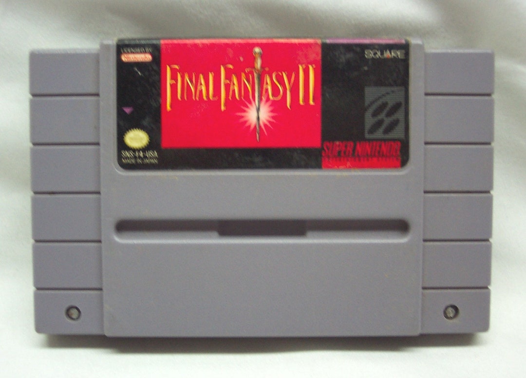 Vintage 1991 Original FINAL FANTASY II Snes Super Nintendo Game Cart ...
