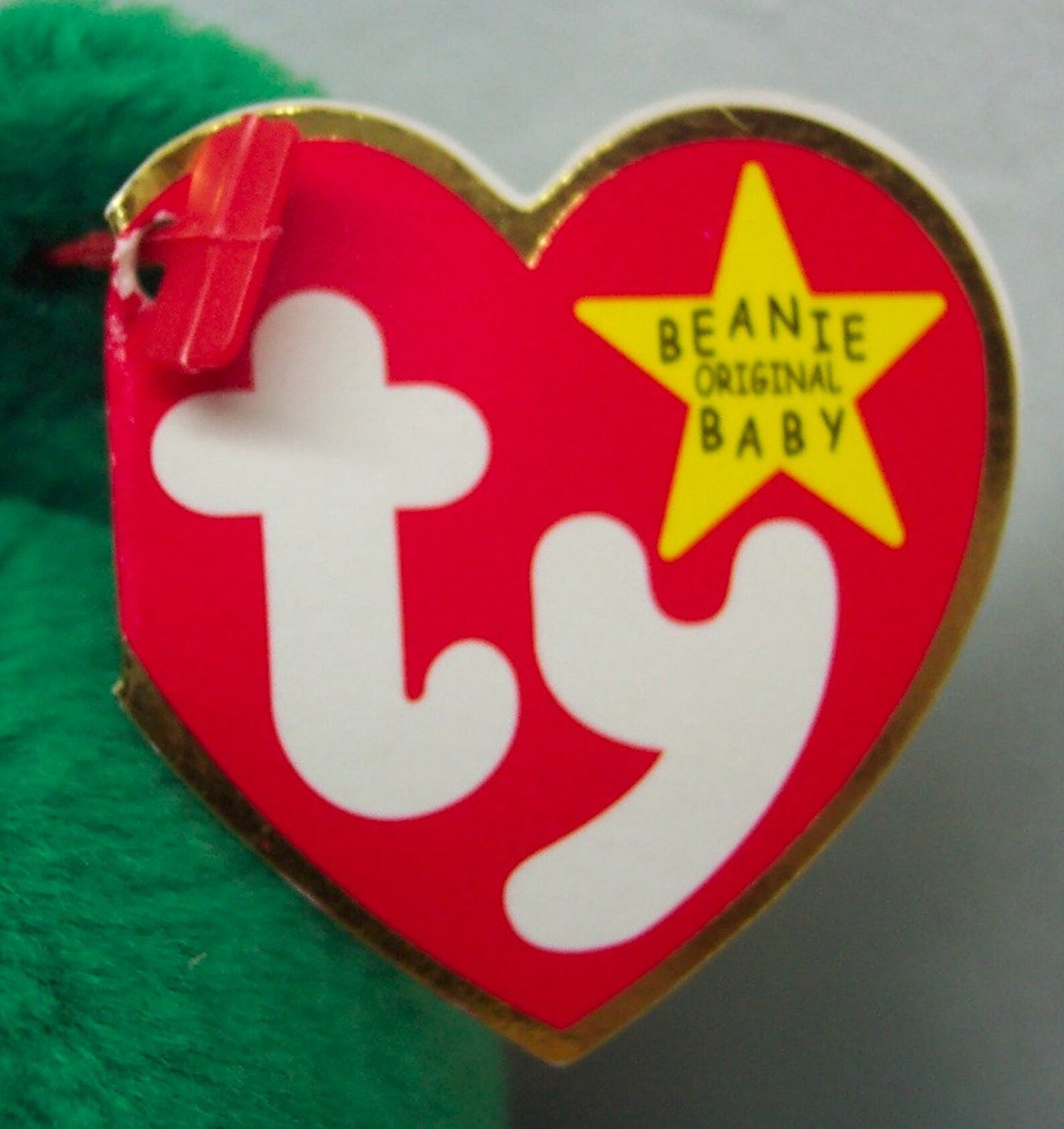 Vintage RARE Errors 1997 TY Beanie Baby Green ERIN Irish Shamrock Teddy ...