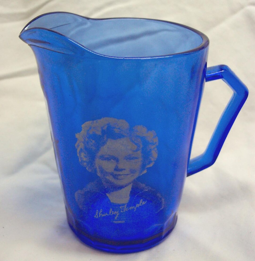 Vintage Hazel Atlas SHIRLEY TEMPLE Cobalt Blue Depression Glass Creamer ...