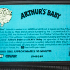 Vintage ARTHUR Arthur's Baby VHS Video 1997 Cartoon Movie - Etsy