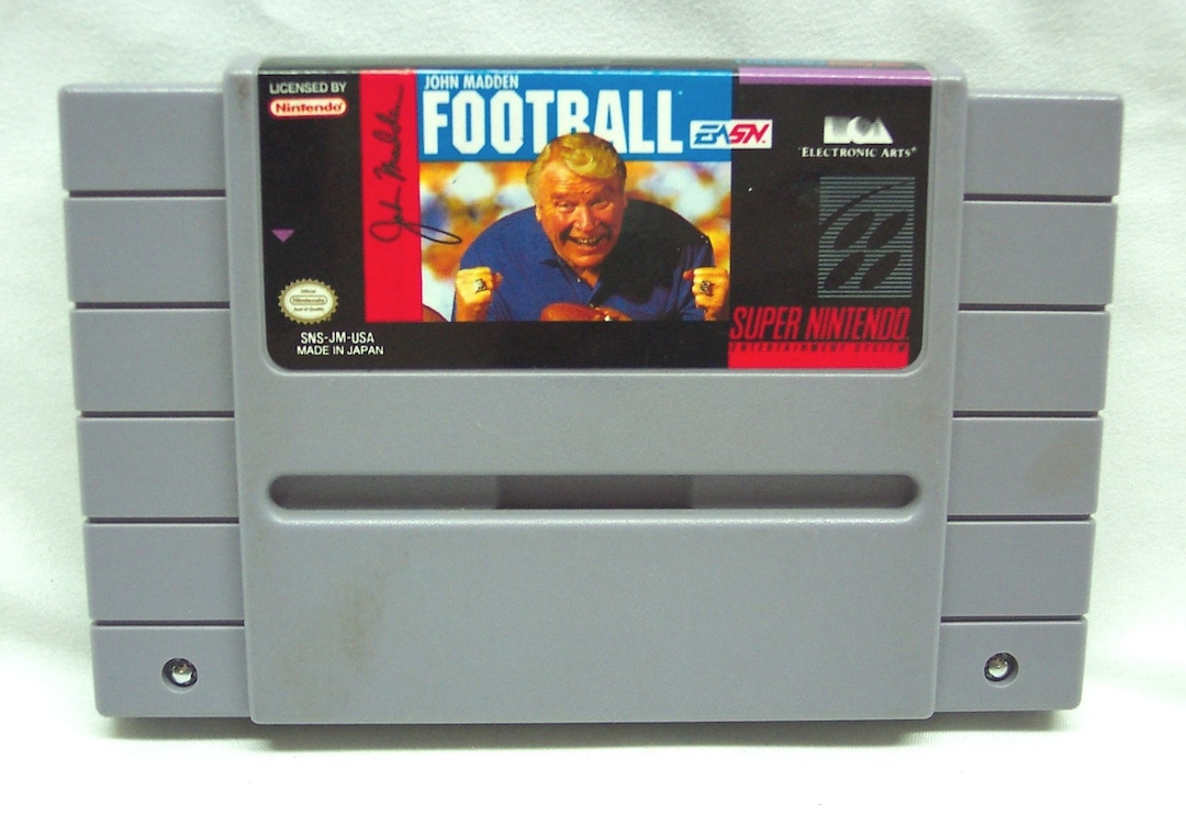 Vintage JOHN MADDEN Football Super Nintendo SNES Video Game Cart ...