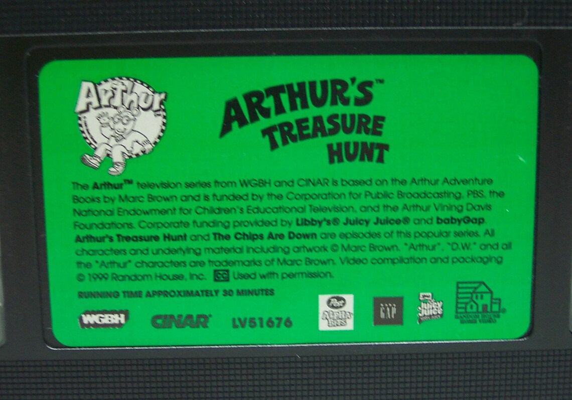 Vintage ARTHUR Arthur's Treasure Hunt VHS Video 1999 - Etsy