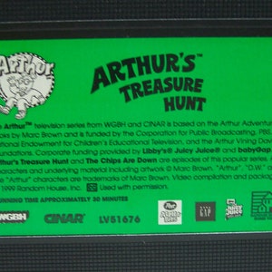 Vintage ARTHUR Arthur's Treasure Hunt VHS Video 1999 Cartoon Movie - Etsy