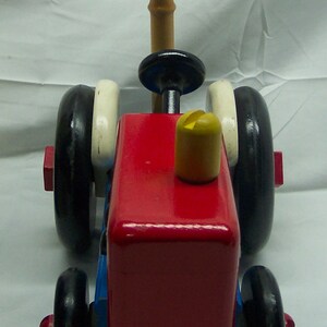 Antique 1950's Playskool Wooden TAKE APART TRACTOR Wood Building Toy ...
