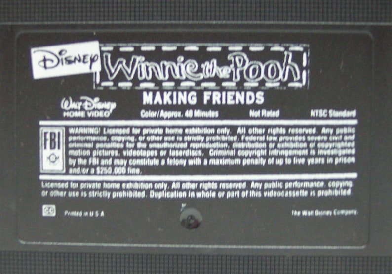 Vintage Walt Disney Winnie the Pooh MAKING FRIENDS Vhs Video - Etsy