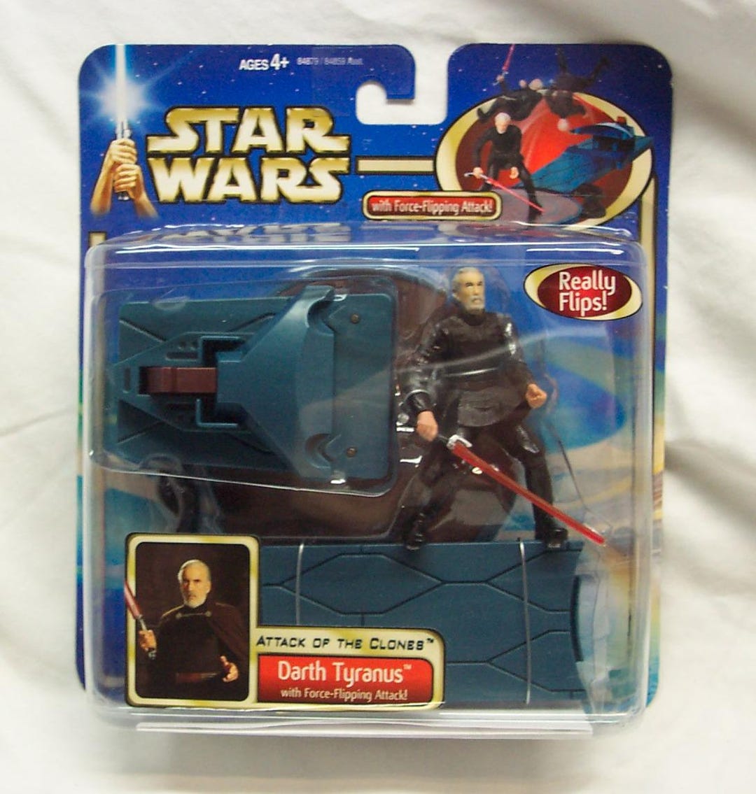 Vintage 2001 Star Wars Attack of the Clones DARTH TYRANUS With Force ...
