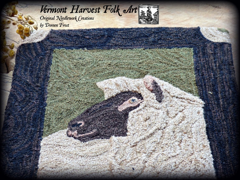 Olde Heritage Sheep Primitive Punch Needle Embroidery PDF - Etsy