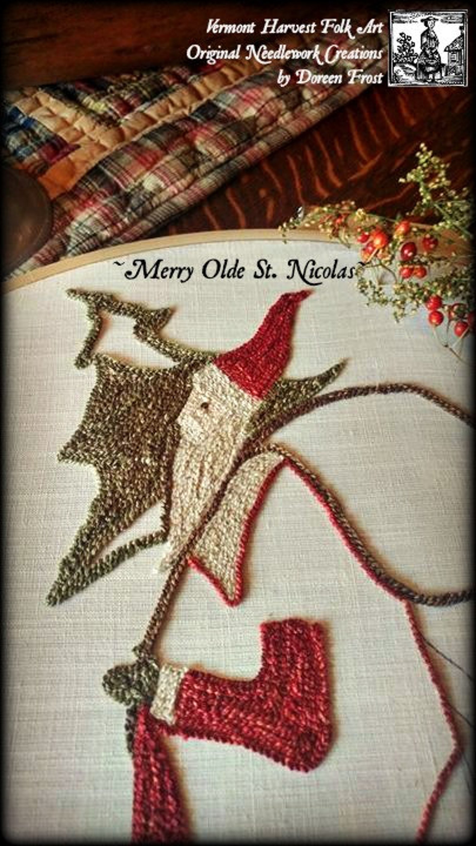 Merry Olde St. Nicholas Primitive Punch Needle Embroidery Pattern by ...