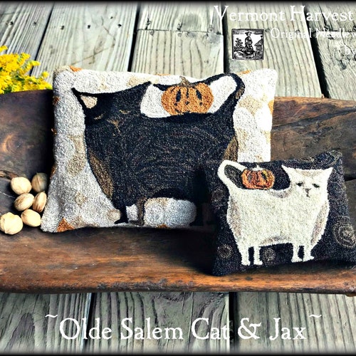 Olde Salem Cat & Jax Punch Needle Embroidery Paper Pattern by - Etsy