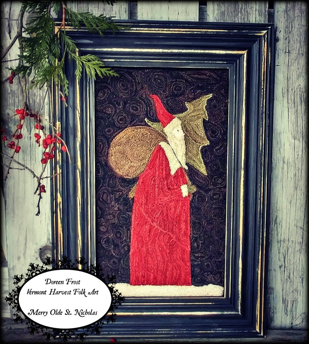 Merry Olde St. Nicholas Primitive Punch Needle Embroidery Pattern by ...