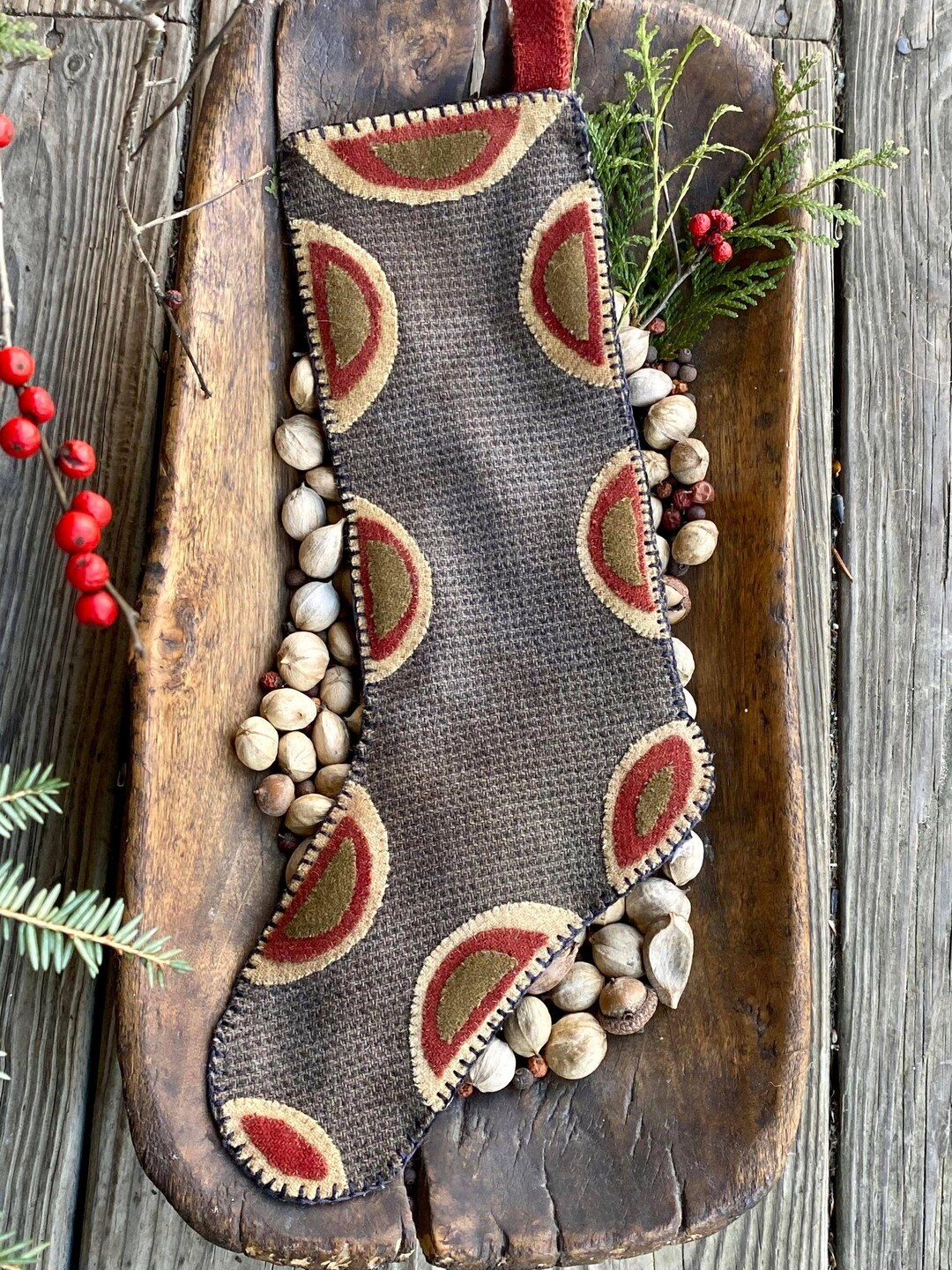 Olde Sturbridge Stocking. December Stitch With Me Project. Wool ...