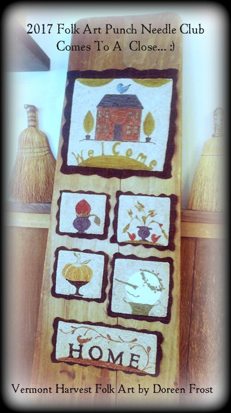 Spring Flowers Primitive Punch Needle Embroidery PDF Pattern by Doreen ...