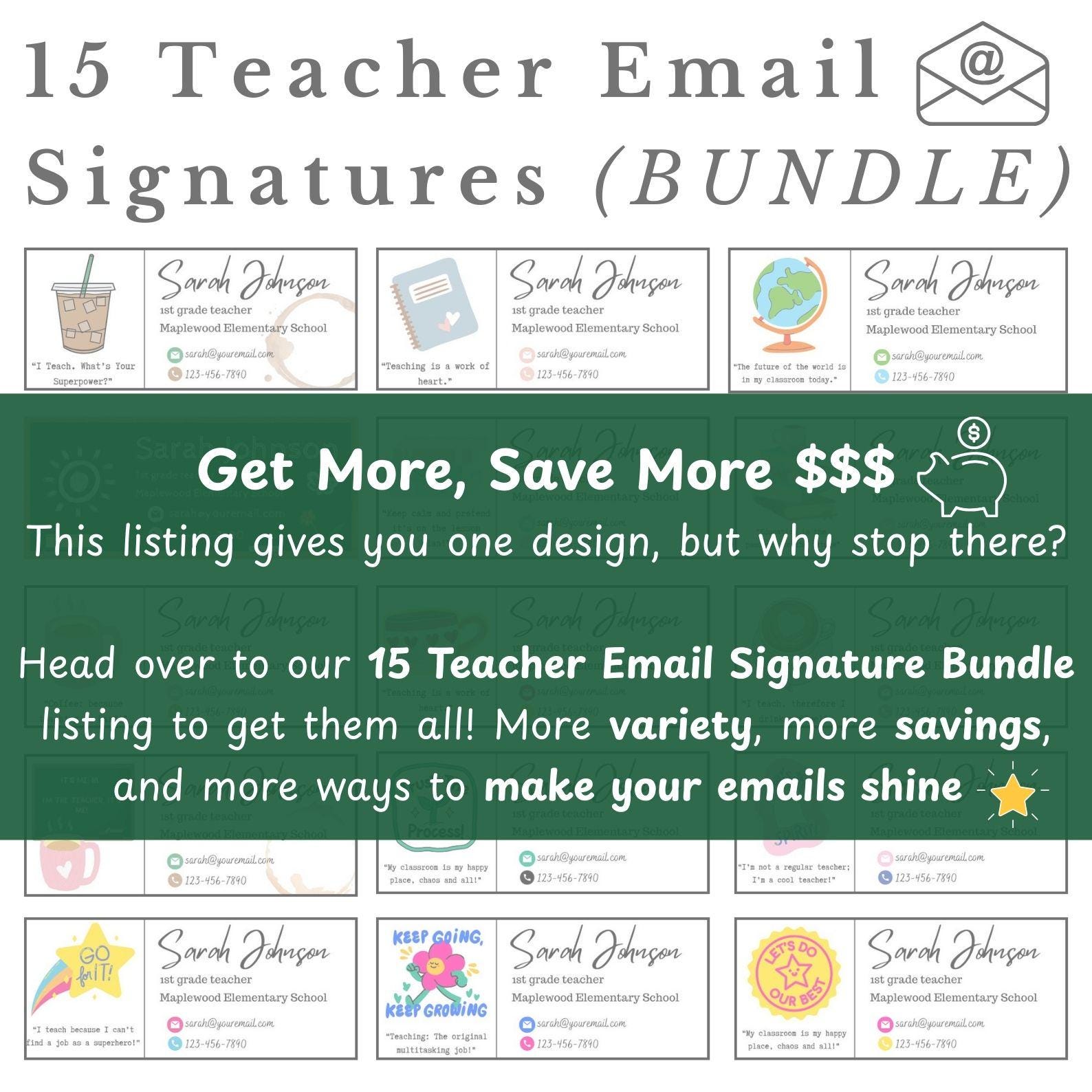 Teacher Email Signature Template: Pastel Design, Editable Canva ...
