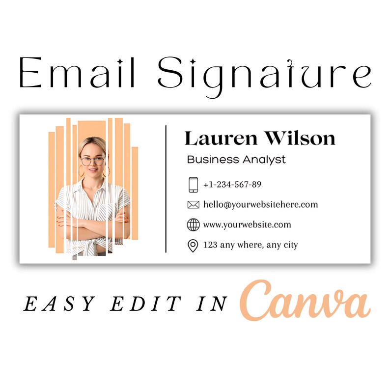 Minimalist Email Signature Template: Canva Editable Footer (digital ...