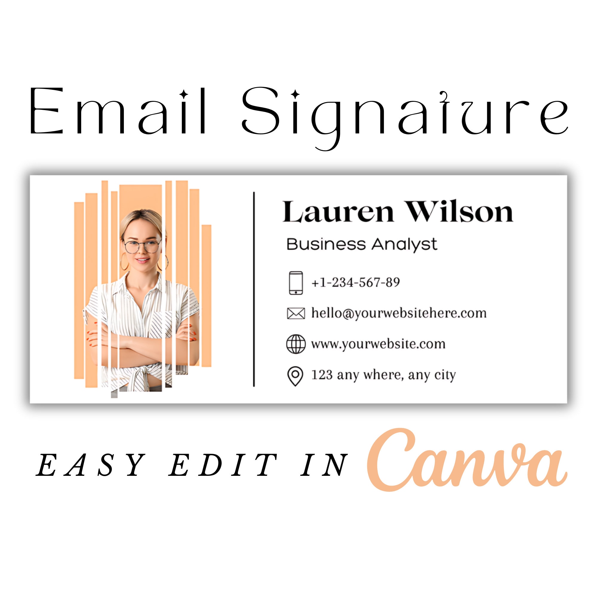 Email Signature Template for Gmail Canva Editable Minimalist Email ...