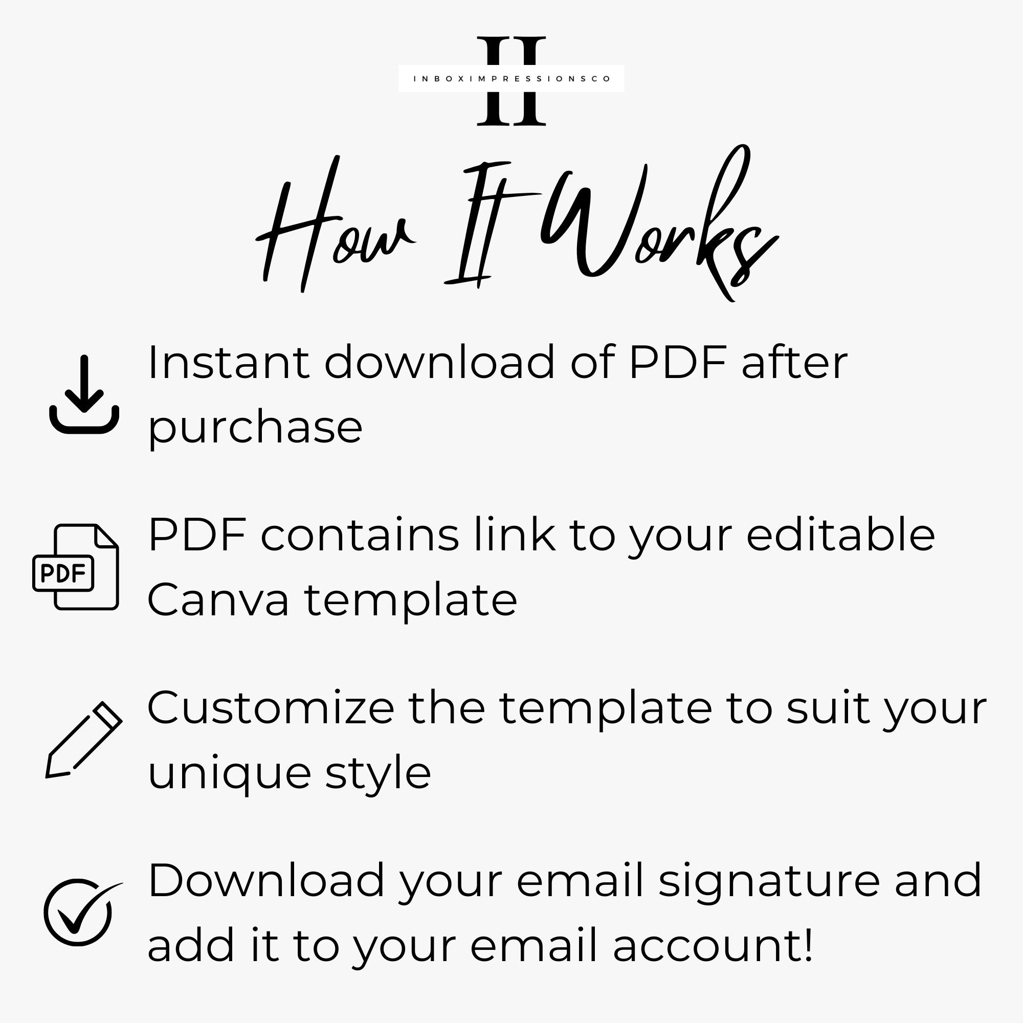 Email Signature Template for Gmail - Canva Editable | Minimalist Email ...