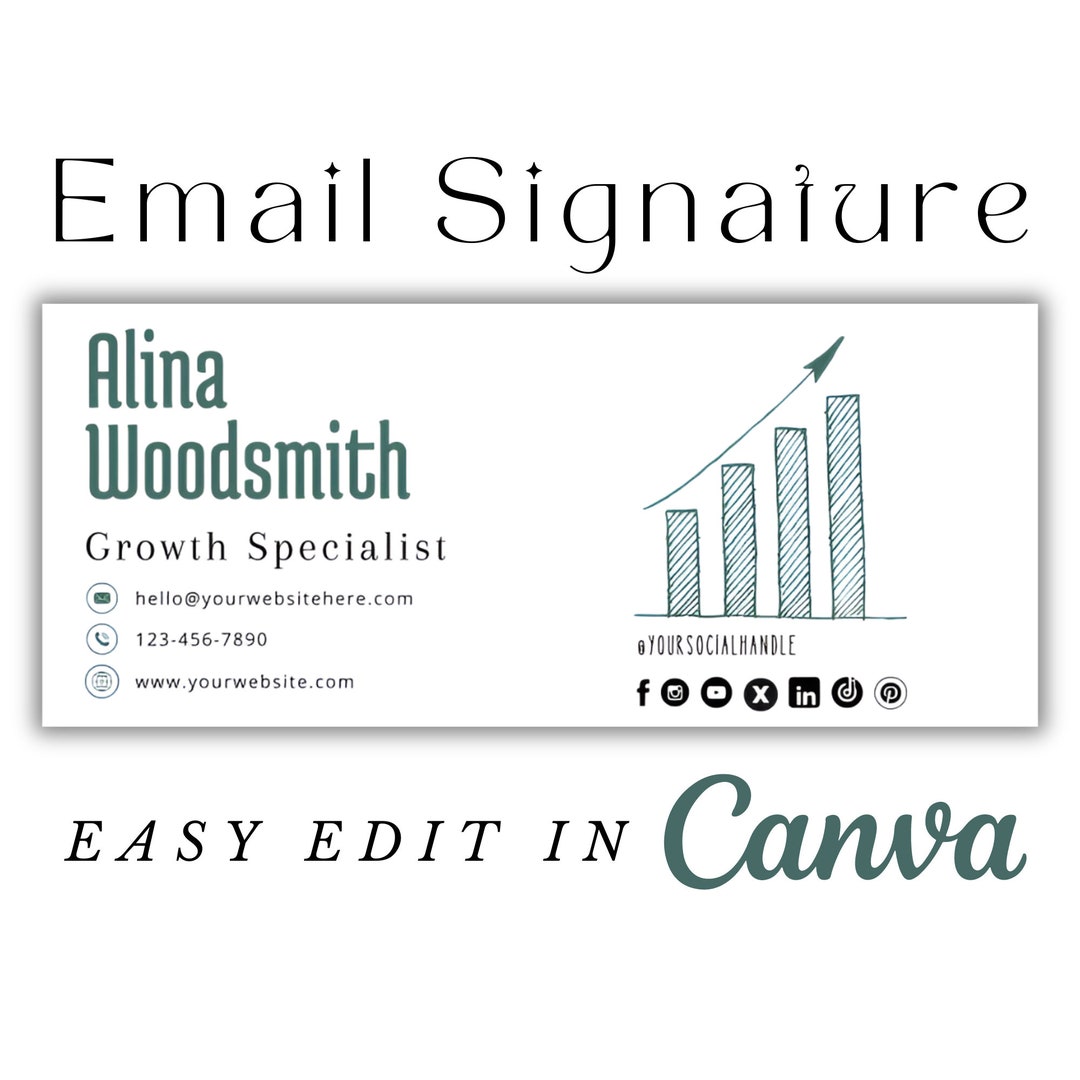 Minimalist Email Signature Template: DIY Canva Editable (digital ...