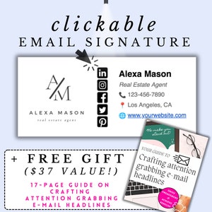 Gmail E-mail Signature Template, Clickable Email Signature Gmail ...