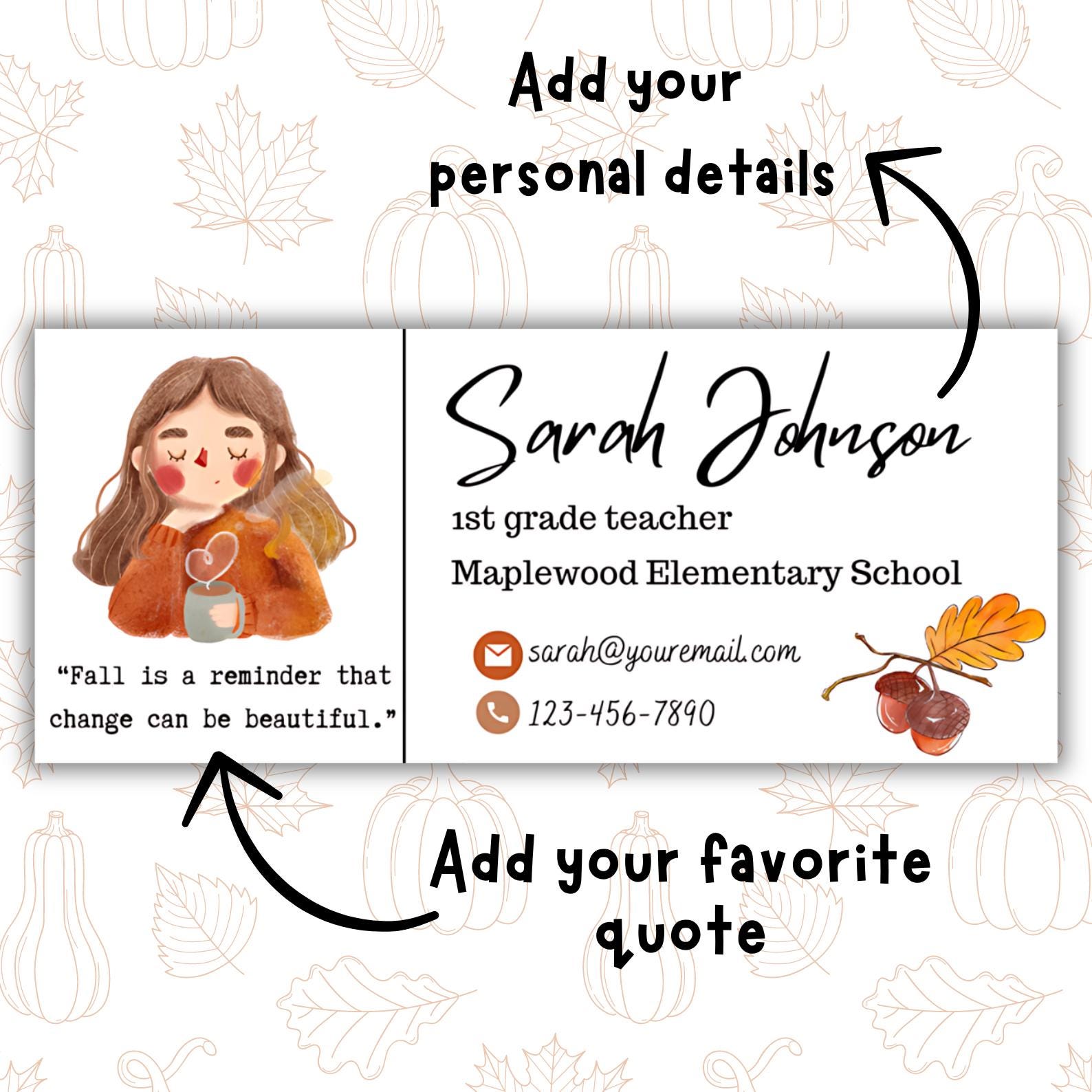 Email Signature Teacher Bundle | Fall Teacher Signature | Email ...
