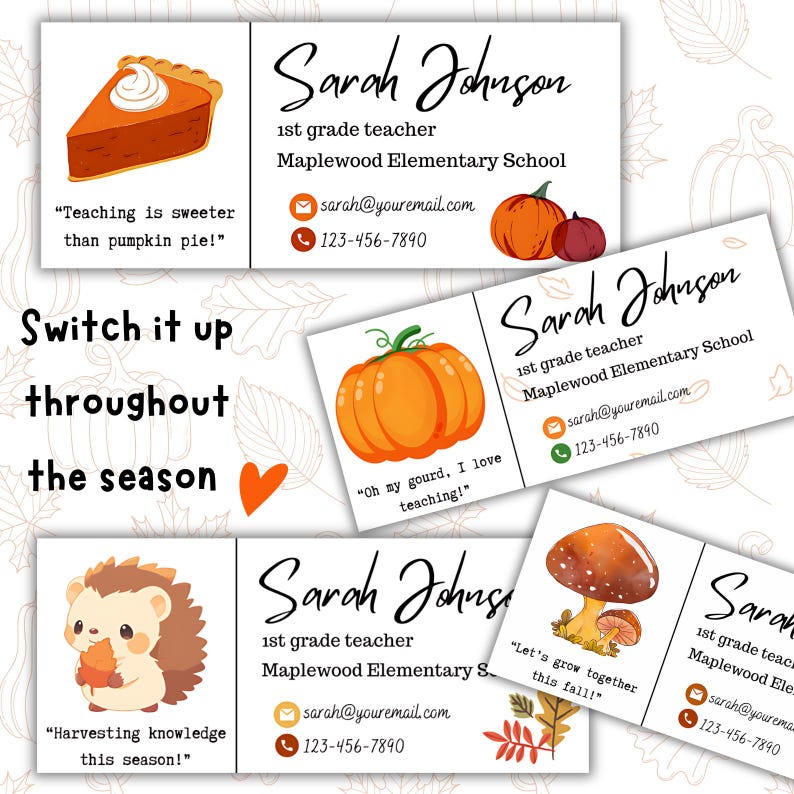 Email Signature Teacher Bundle | Fall Teacher Signature | Email ...