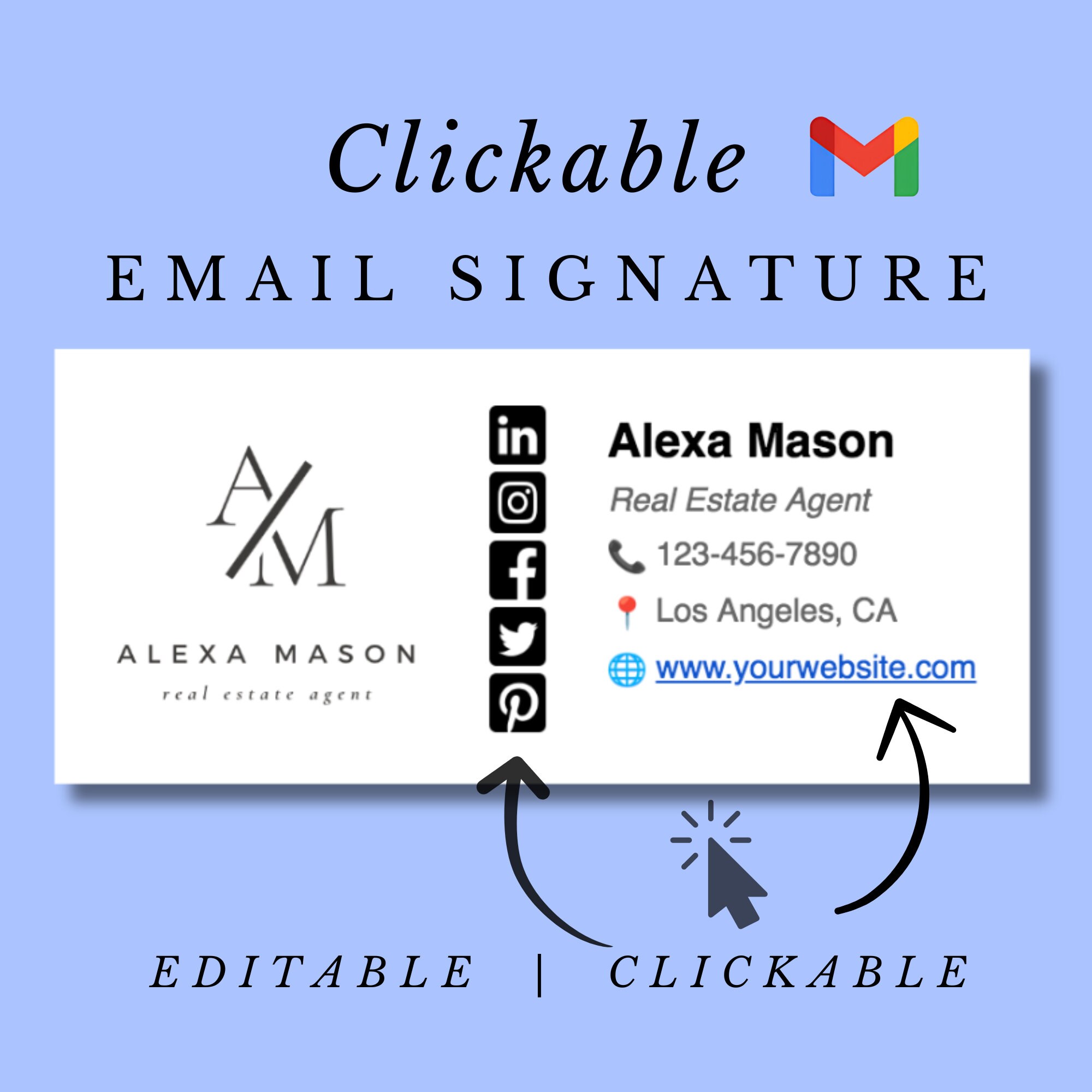 Clickable Email Signature Template: Modern Professional Design (google ...