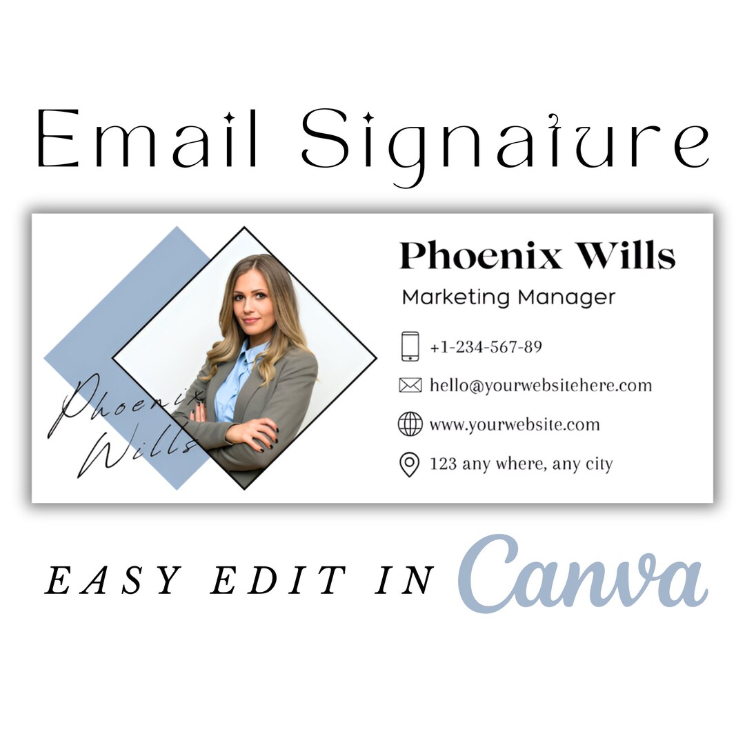 Email Signature Template for Gmail - Canva Editable | Minimalist Email ...