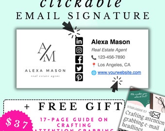 Gmail E-mail Signature Template, Clickable Email Signature Gmail ...