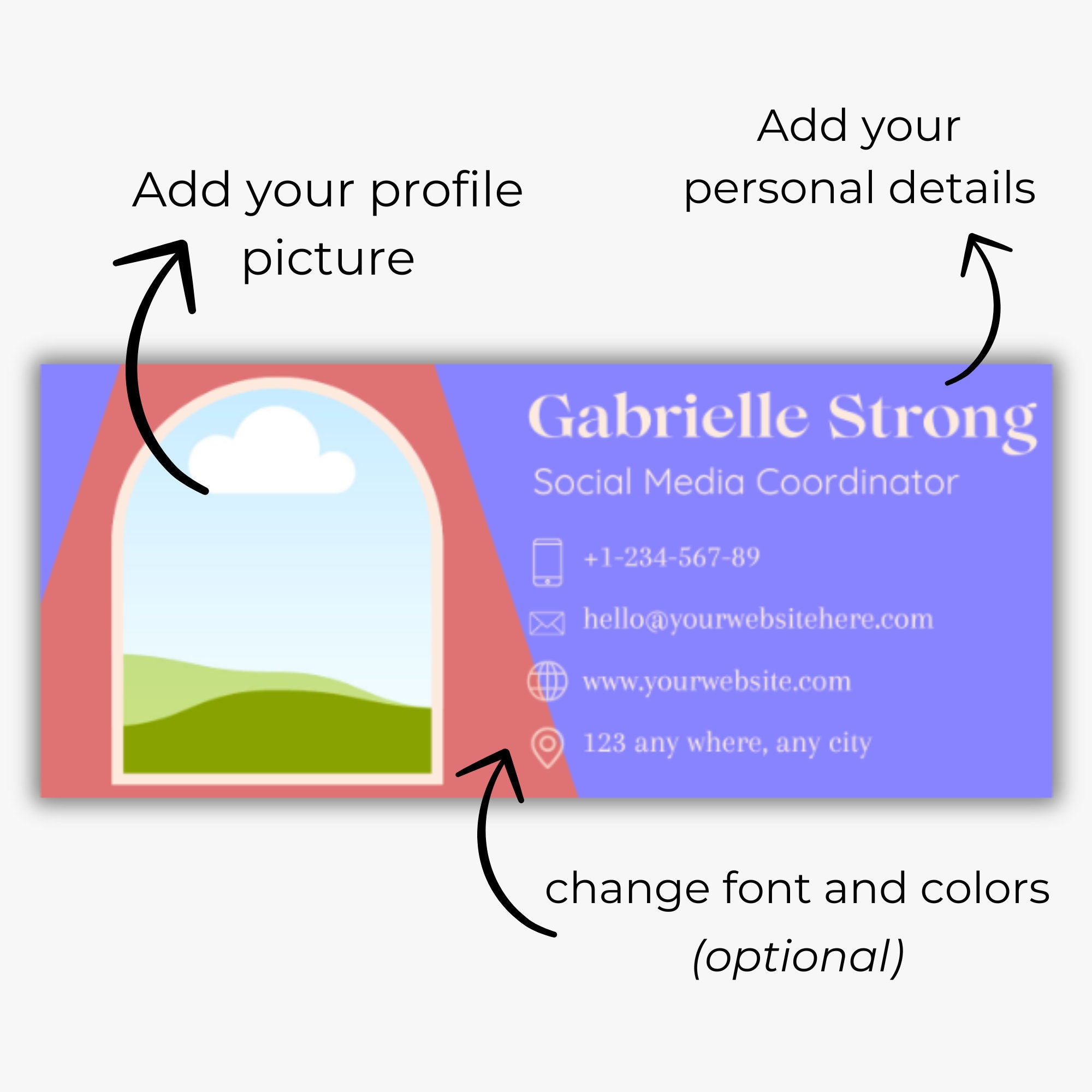 Minimalist Email Signature Template: Canva Editable Footer (digital ...